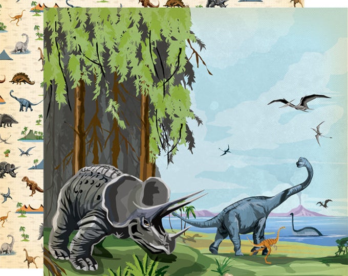 Carta Bella Dinosaurs Scrapbook Paper - Prehistoric - Etsy