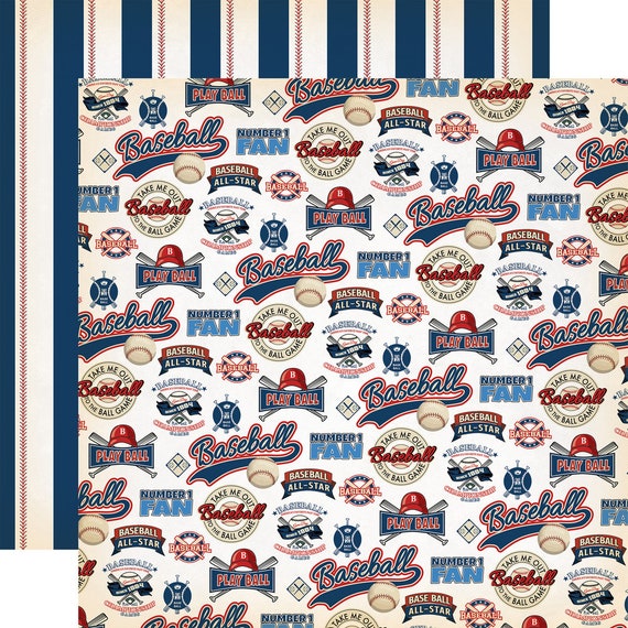 Carta Bella Baseball Number One Fan Scrapbook Paper - Etsy
