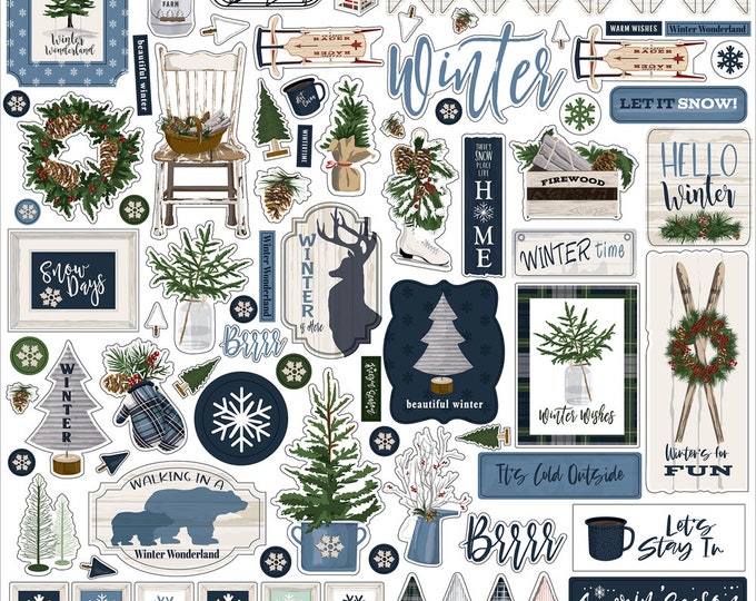 Carta Bella Welcome Winter Element Stickers - Etsy