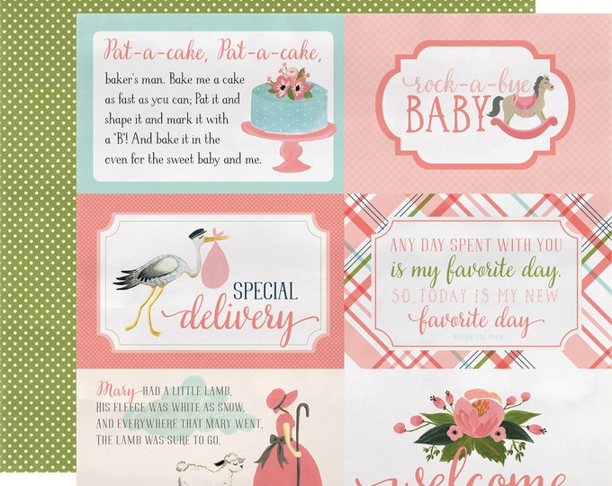 Carta Bella - Rock A Bye Baby Girl - 4x6 Journaling Cards Scrapbook ...