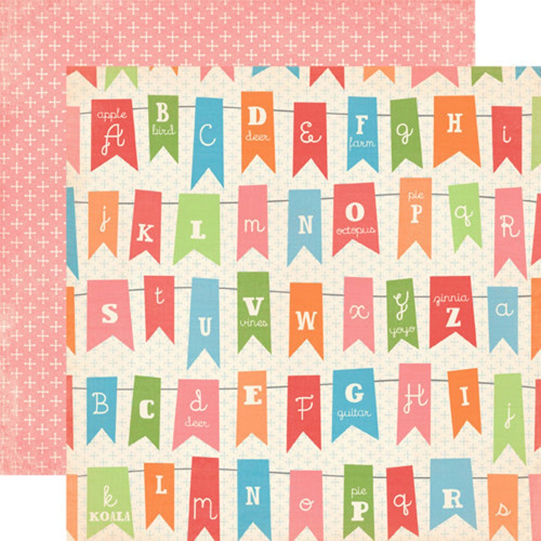 Carta Bella - Alphabet Junction - Alphabet Banner Scrapbook Paper - Etsy
