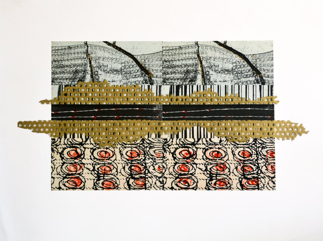 Original Lithograph / Pronto Plate / Monoprint / Collage / 1/1 - Etsy