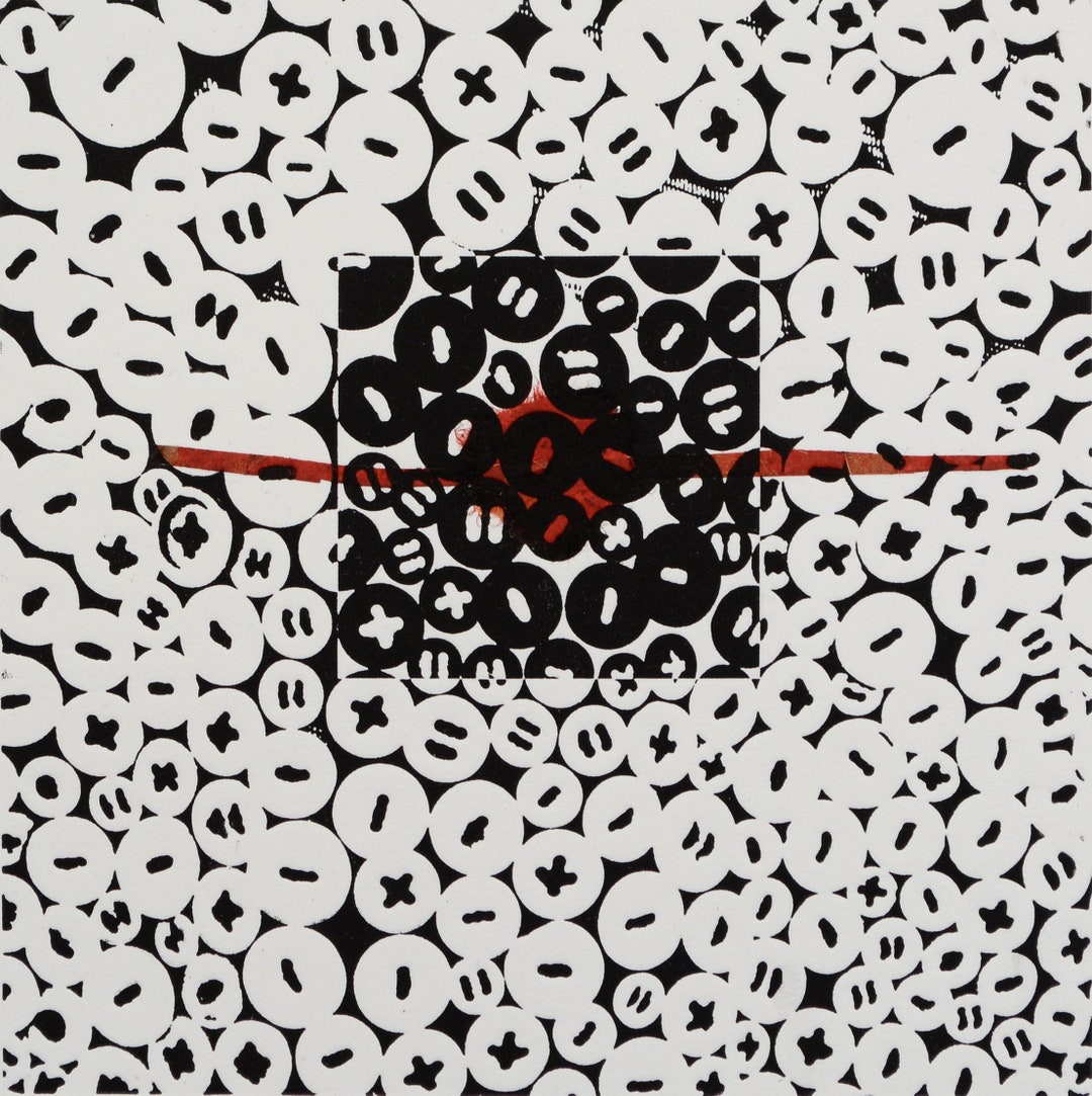 Original Etching / 'buttons' / Solarplate W/chine Collè / Hand Pulled ...