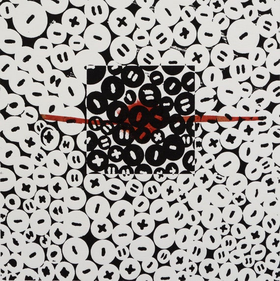 Original Etching / 'buttons' / Solarplate W/chine | Etsy