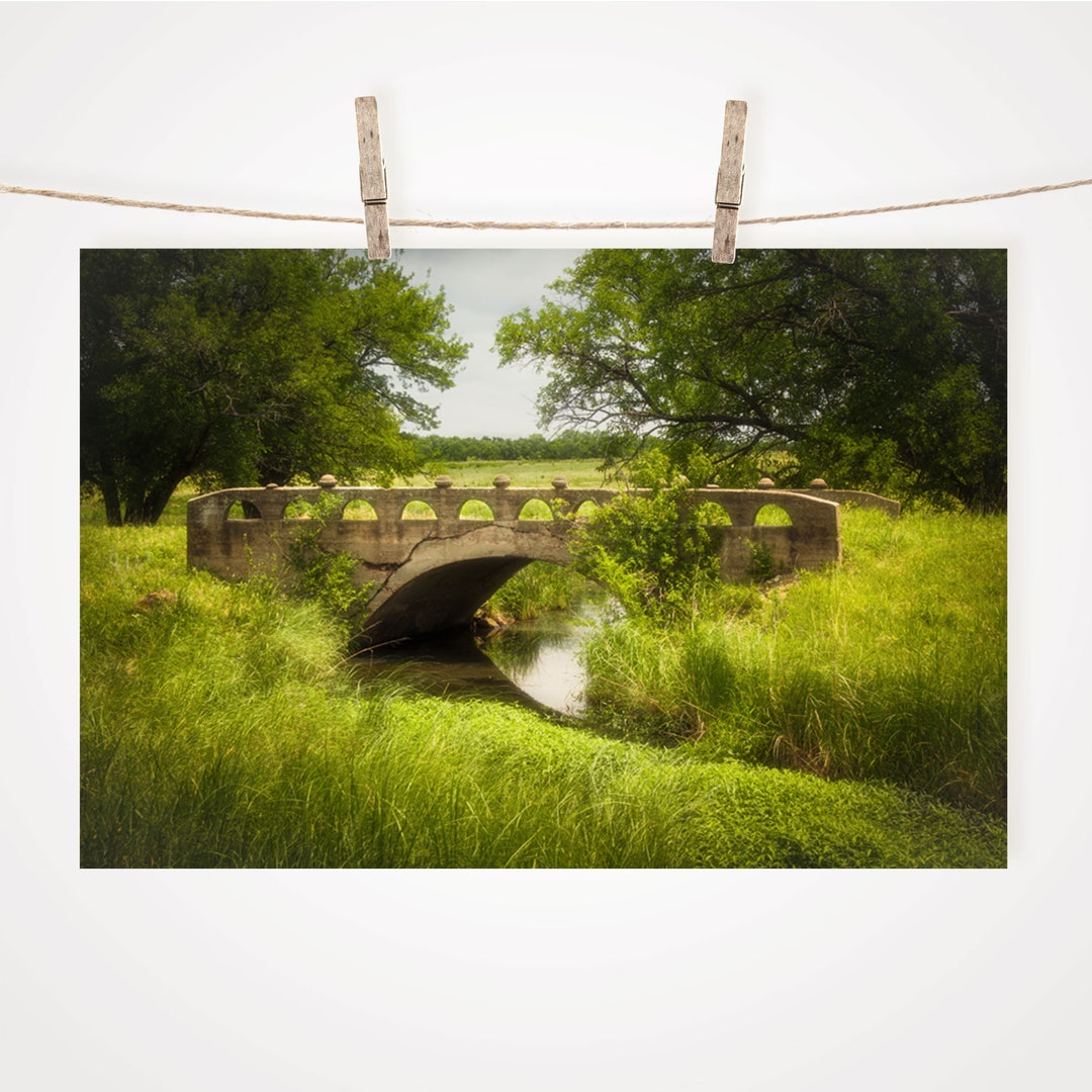 Old Stone Bridge Wall Art Photography Print, Rustic Country Farmhouse ...