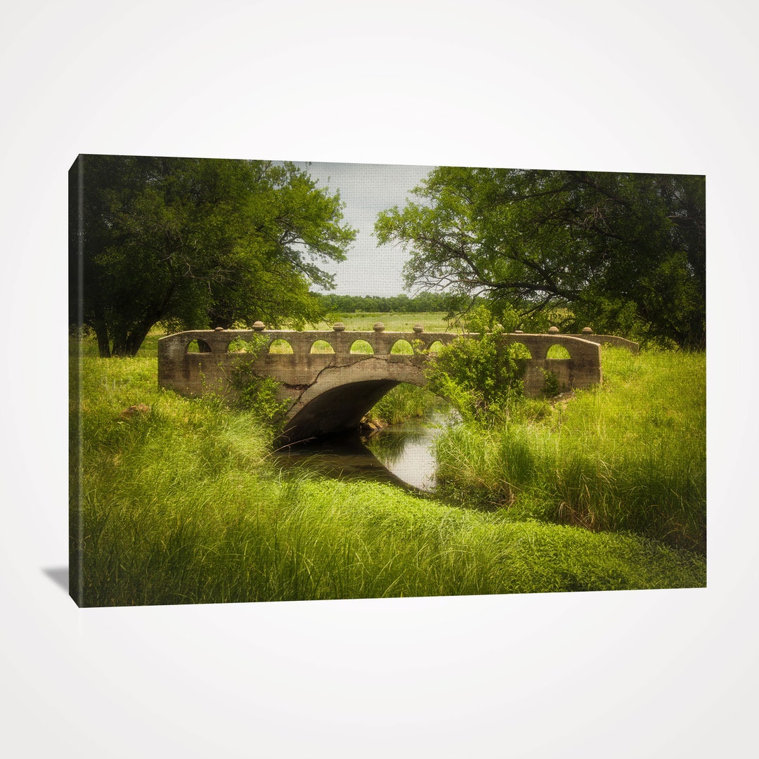 Old Stone Bridge Canvas Wall Art Photography Print, Rustic Country ...