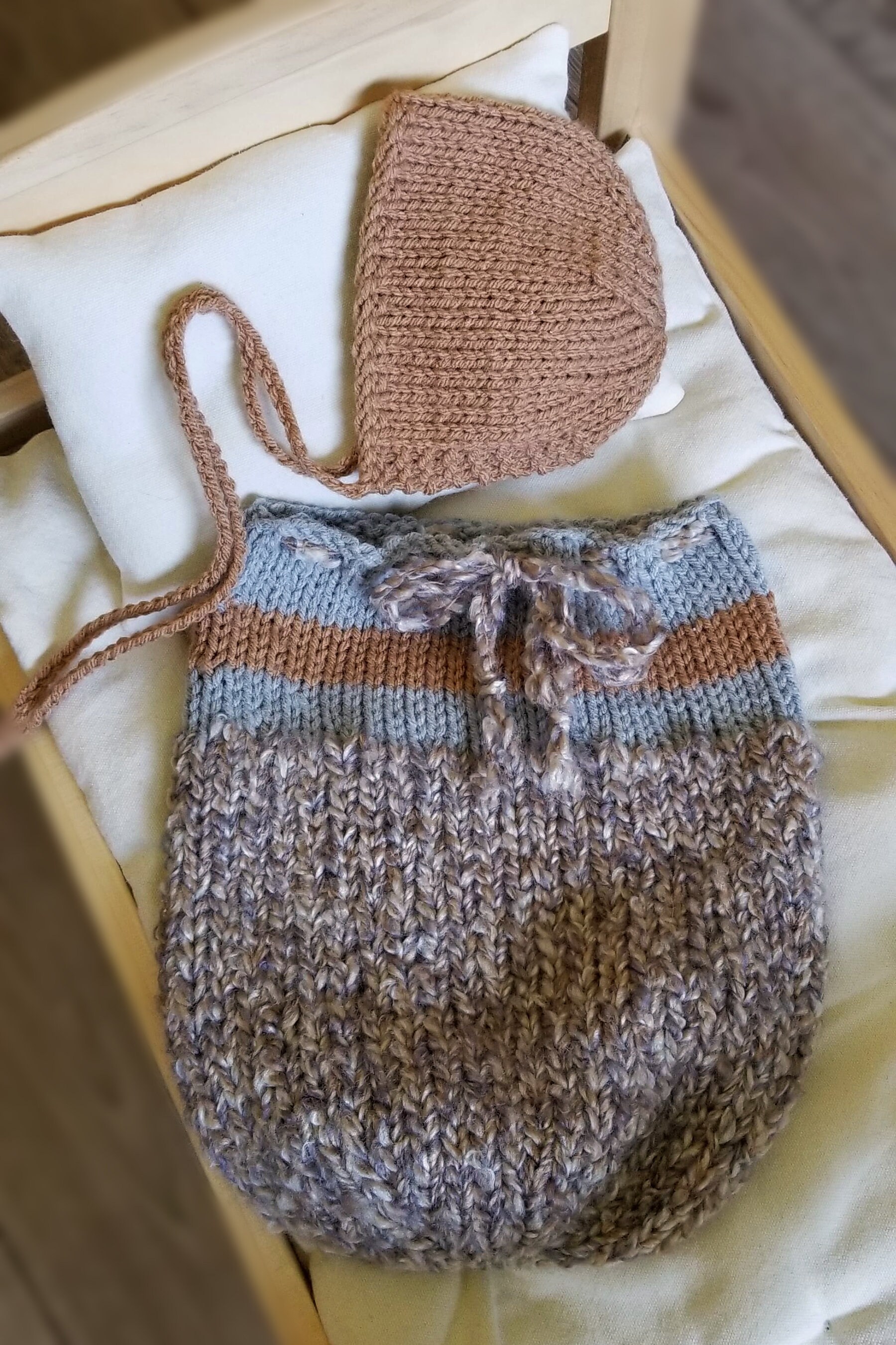 SNUGGLE SACK Knitting Pattern: newborn knit snuggle sack and | Etsy