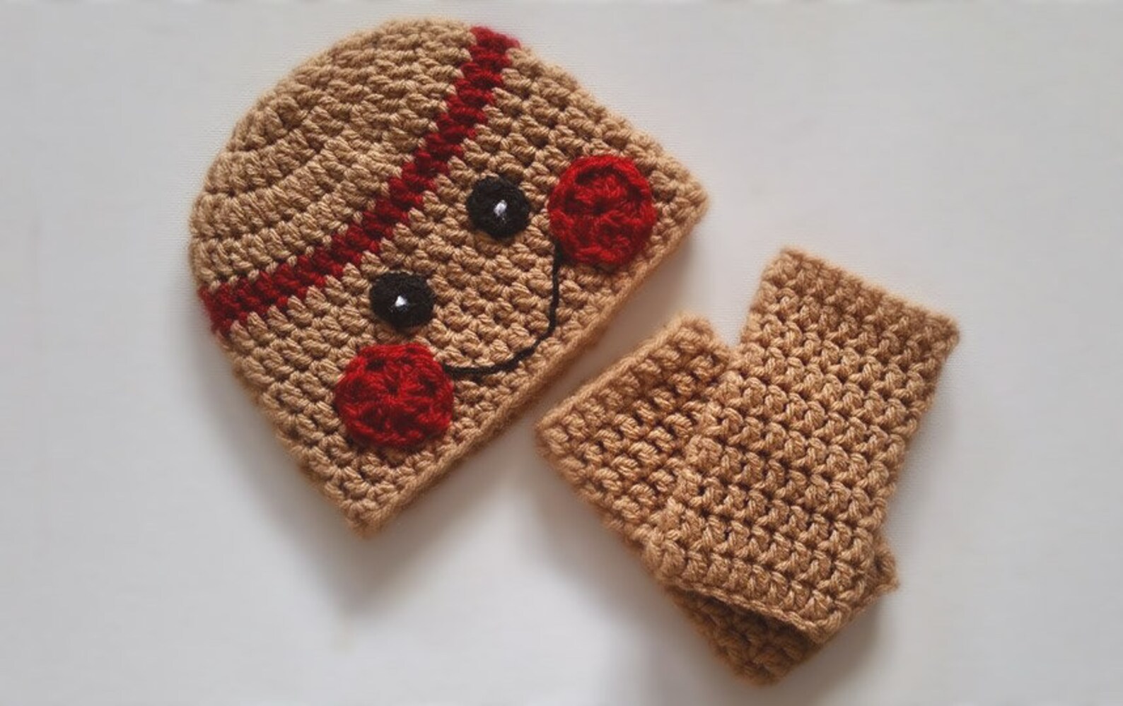 CROCHET PATTERN: Newborn Crochet Gingerbread Beanie & - Etsy