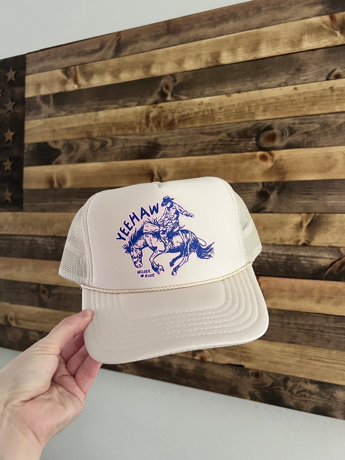 Yeehaw Buckin’ Cowboy Trucker Hat - Etsy