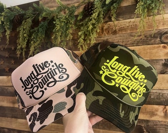 Long Live Cowgirls Embroidered Trucker Hat - Etsy