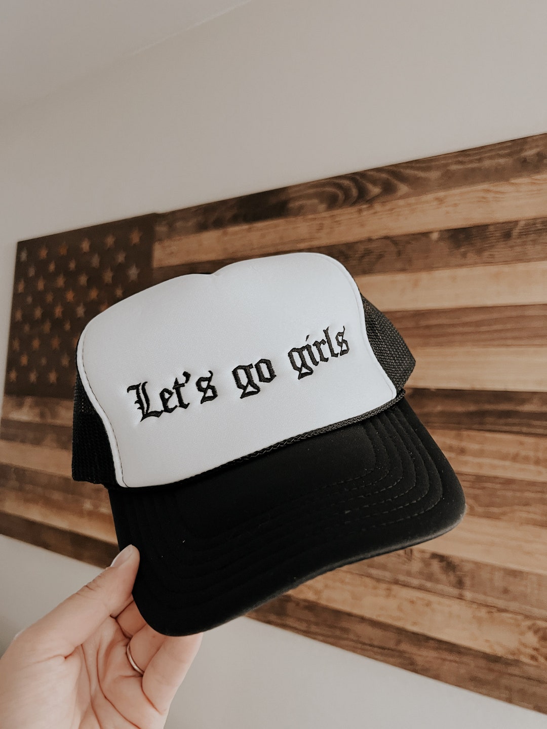 Lets Go Girls Embroidered Trucker Hat - Etsy