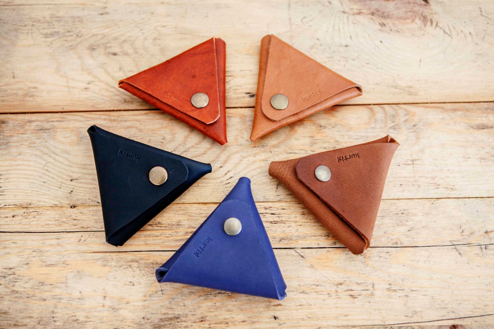 Black TRIANGLE Leather PURSE // Small Leather Coin Wallet // - Etsy