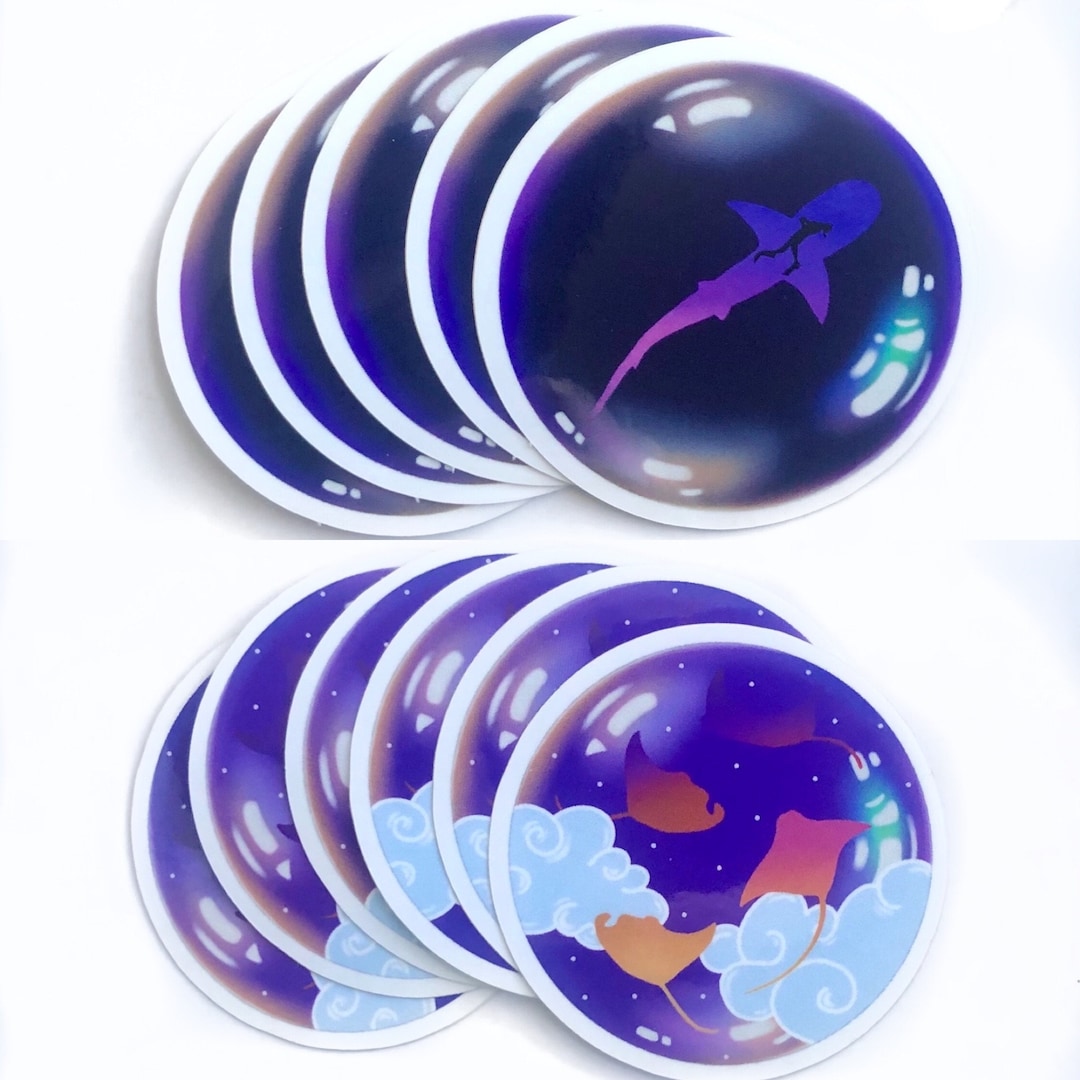 Sea Life Soap Bubble Stickers | Waterproof Sticker, Bullet Journal ...
