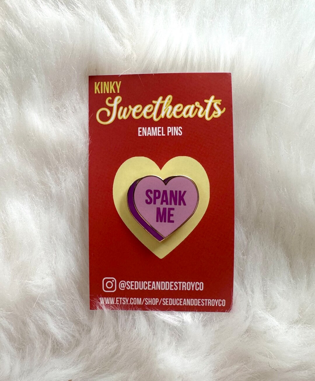 Spank Me Kinky Sweethearts Enamel Pins | Valentine's Day Gift, Hard Enamel Pin, Conversation ...
