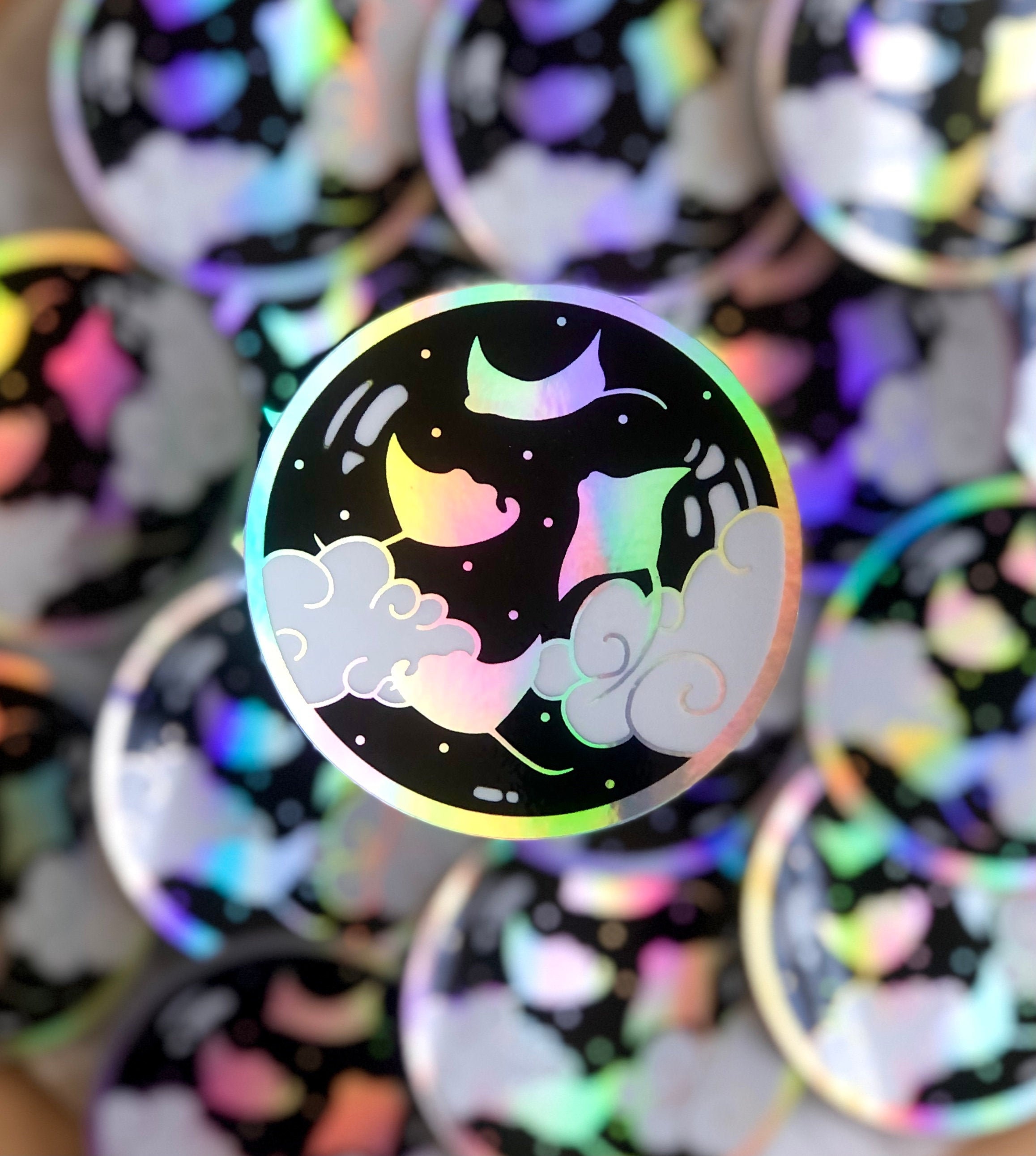 Holographic Ray Soap Bubble Stickers Waterproof Sticker - Etsy