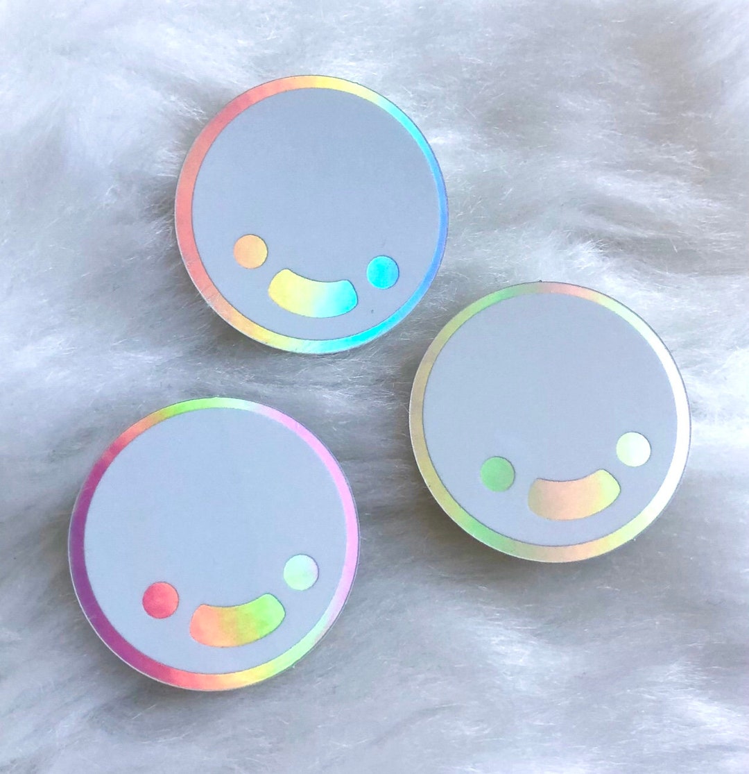 Holographic SMILEY Soap Bubble Stickers | Waterproof Sticker, Bullet ...