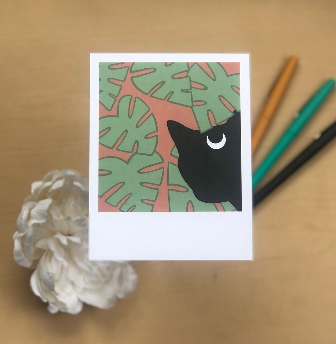 Monstera Cat Postcard Mini Prints | Wall Art, Room Decor, Dorm Decor ...