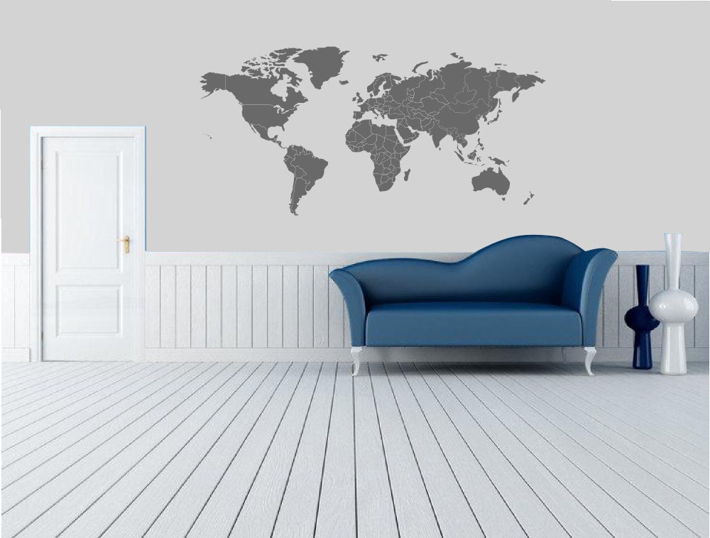 True Propotional Extra Large World Map With Detailed Countries - Etsy