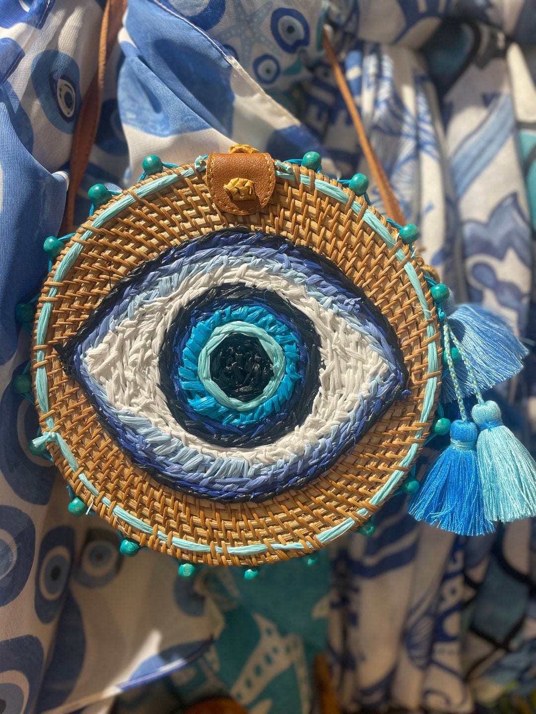 Protection Crossbody Tote Blue, Handbag, Evil Eye Accessories Evil Eye ...