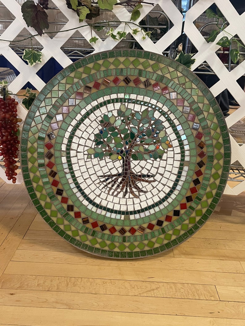 Round Mosaic Bistro, Coffee, Patio, Side Table Top, Custom Vintage ...