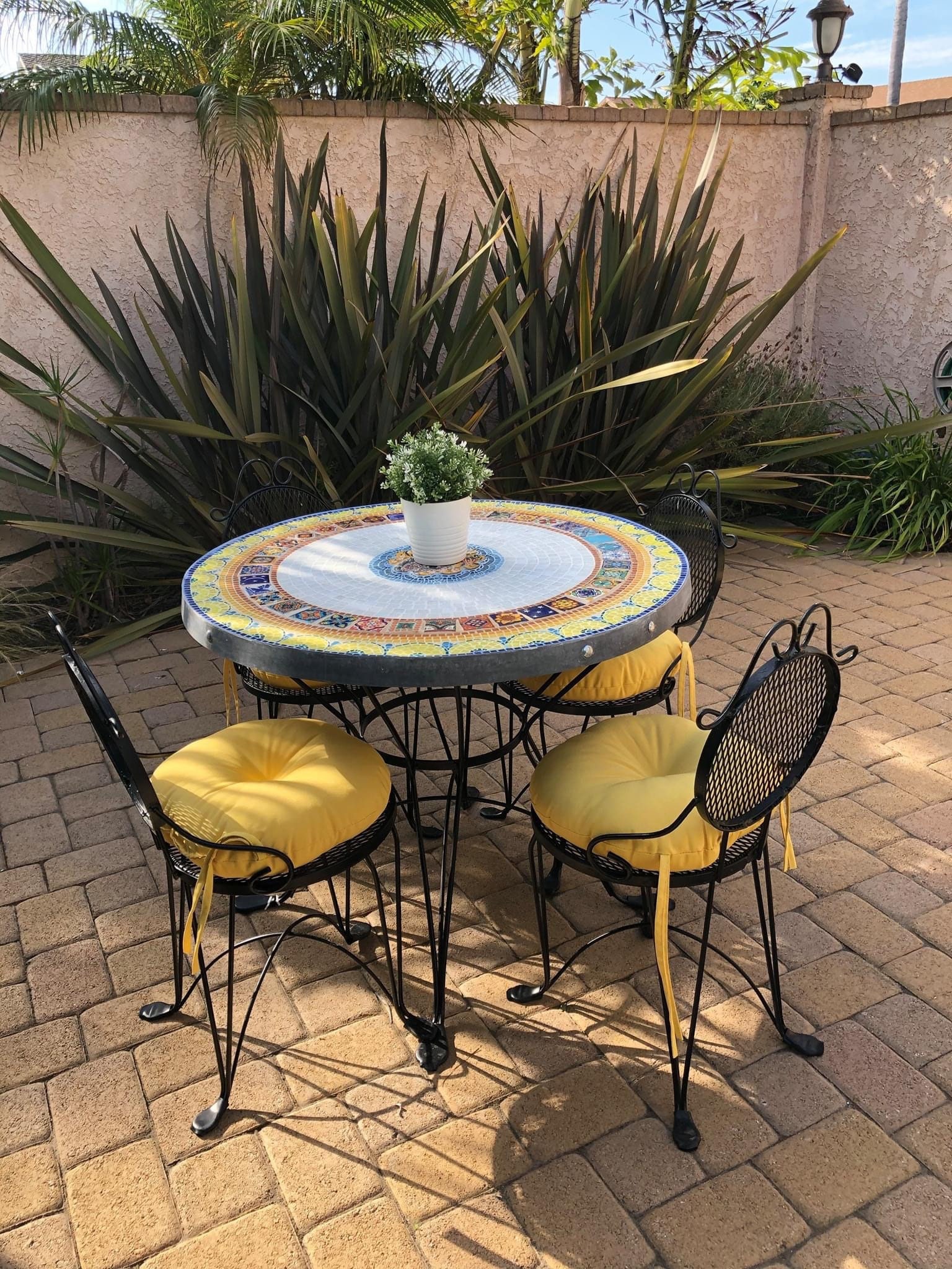Handmade Mosaic Bistro Table Top, Spanish Tile Garden Decor - Etsy