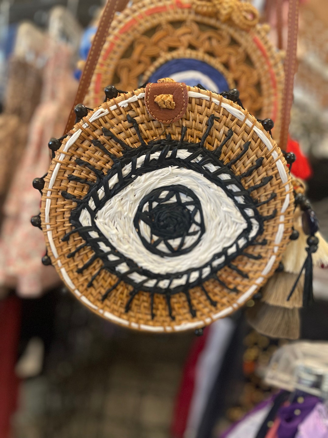 Protection Crossbody Tote, Blue, Handbag, Evil Eye Accessories, Evil ...