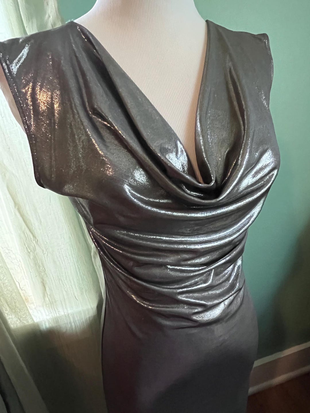 Vintage Liquid Silver Mini Dress XS - Etsy