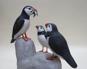 Atlantic Puffin - Realistic Wood Carving of a Wood Duck Decoy - Etsy