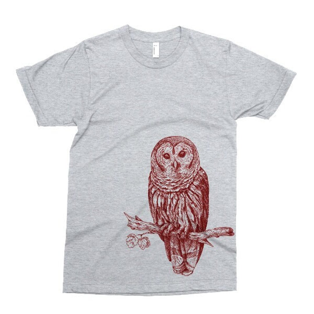 Owl T Shirt, Printed on Soft Ringspun Cotton, Forest Owl Tshirt, Animal ...