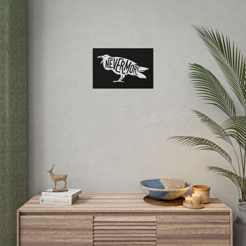 Nevermore Raven Poster, Rolled Poster, Gothic Edgar Allan Poe Artwork ...
