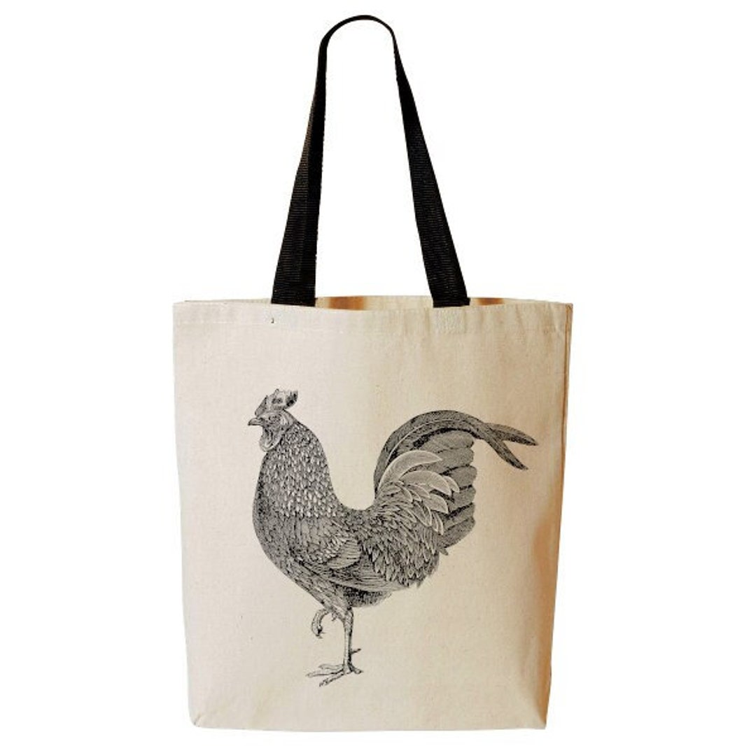 Rooster Tote Bag, Farm Animal Tote, Chicken, Iowa, Farmers Market ...