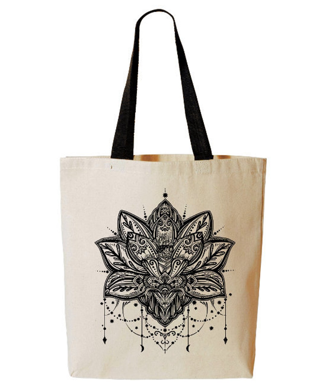 Lotus Tote Bag, Zen Yoga Tote, Lotus Flower, Buddhism, Reusable Grocery ...