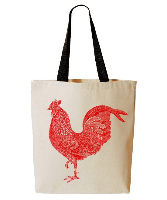 Rooster Tote Bag Farm Animal Tote Chicken Iowa Farmers | Etsy