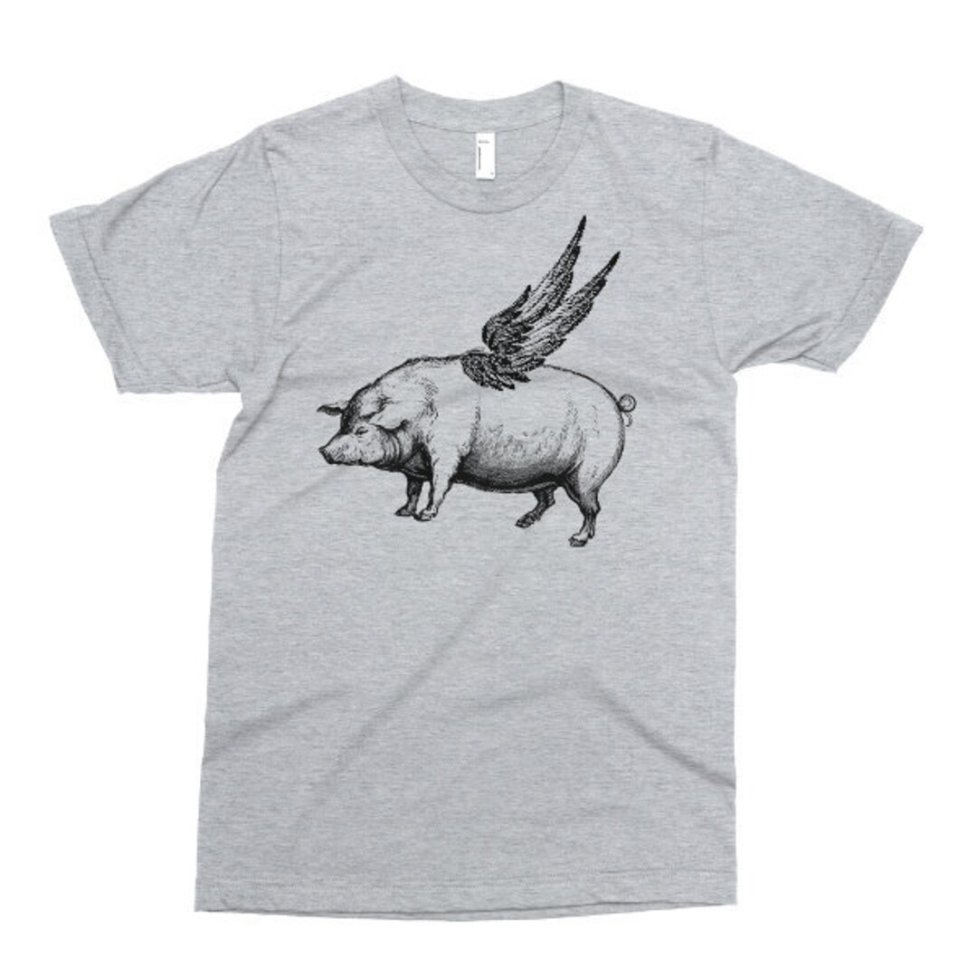 Flying Pig T Shirt, Printed on Soft Ringspun Cotton, Funny Tshirt ...