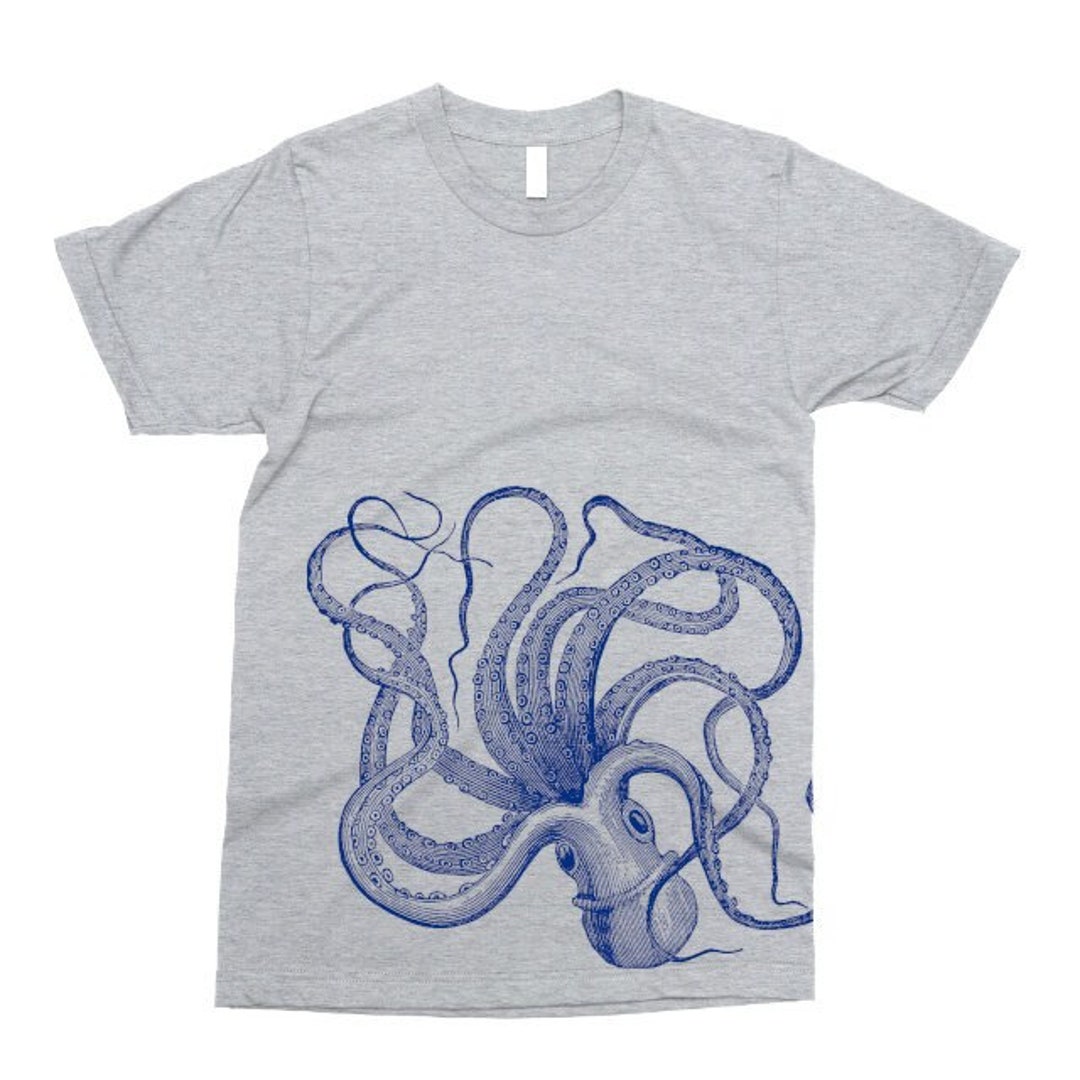 Octopus Tshirt, Printed on Soft Ringspun Cotton, Kraken T Shirt ...
