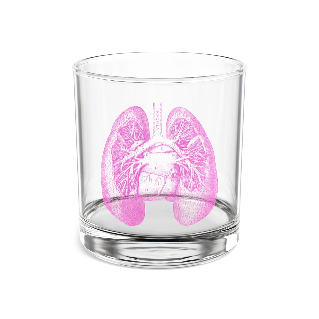 Anatomical Lungs Whiskey Glass, Anatomy Whiskey Rocks Glass, 10oz ...