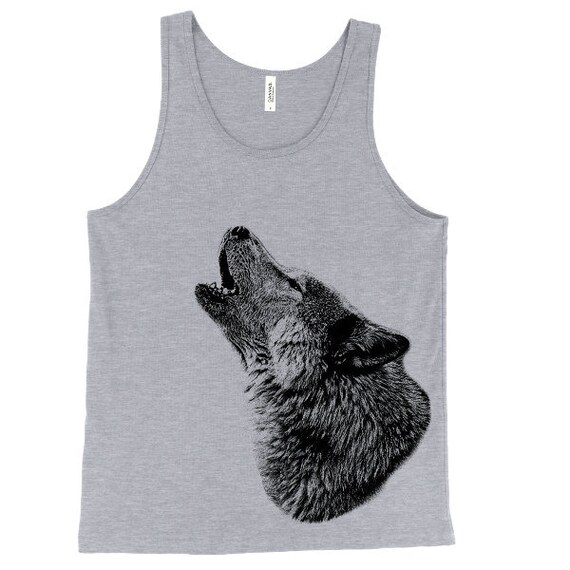 Howling Wolf Tank Top Animal Tank Printed on Soft Ringspun - Etsy