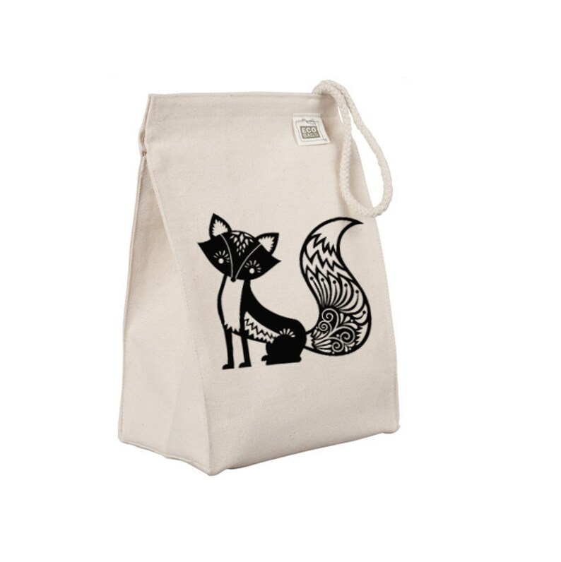 Reusable Lunch Sack Whimsical Fox Lunch Bag Forest Animal - Etsy