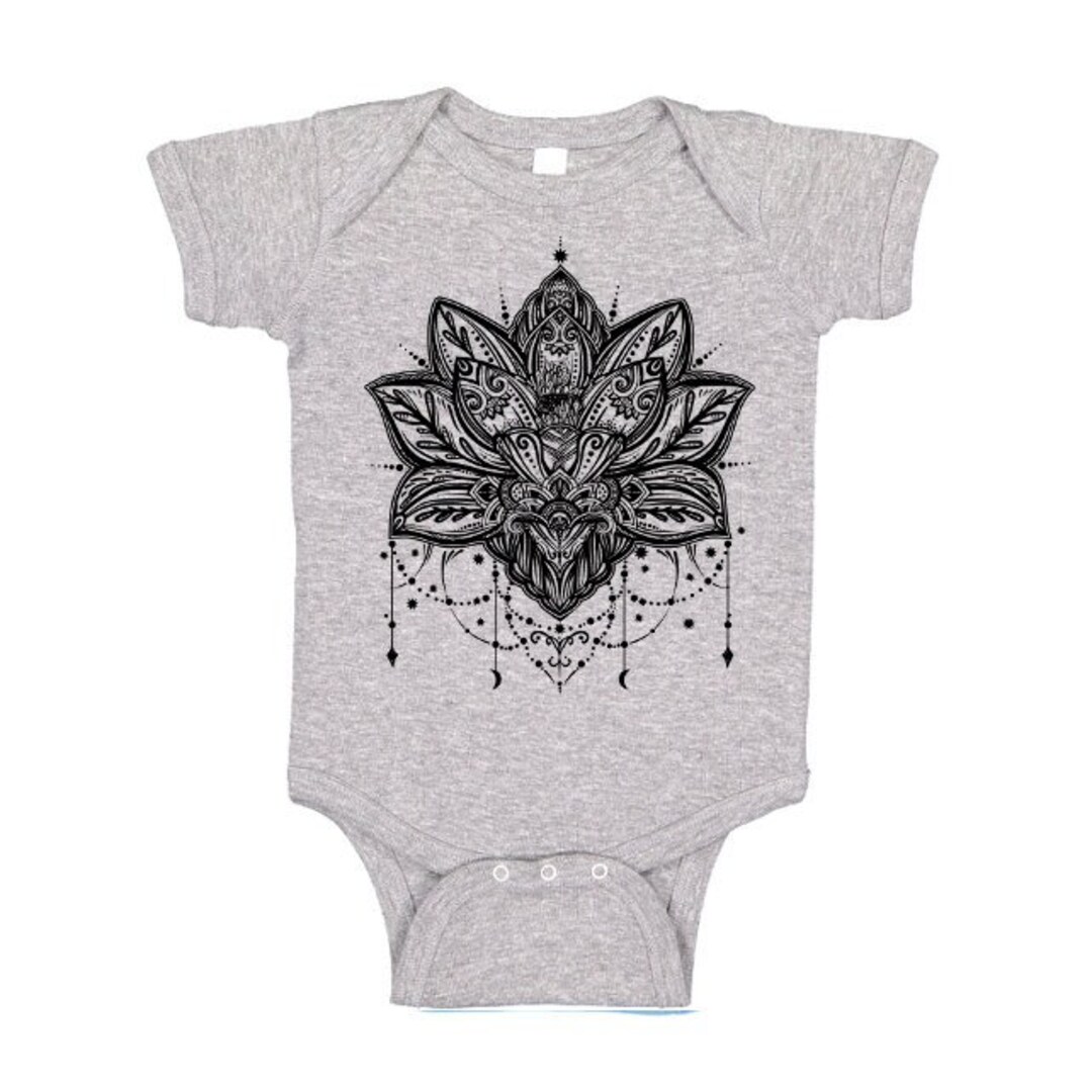 Lotus Flower Baby Bodysuit, Zen Yoga Kids Shirt - Etsy
