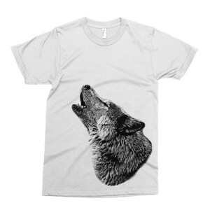Howling Wolf T Shirt Printed on Soft Ringspun Cotton Lone | Etsy