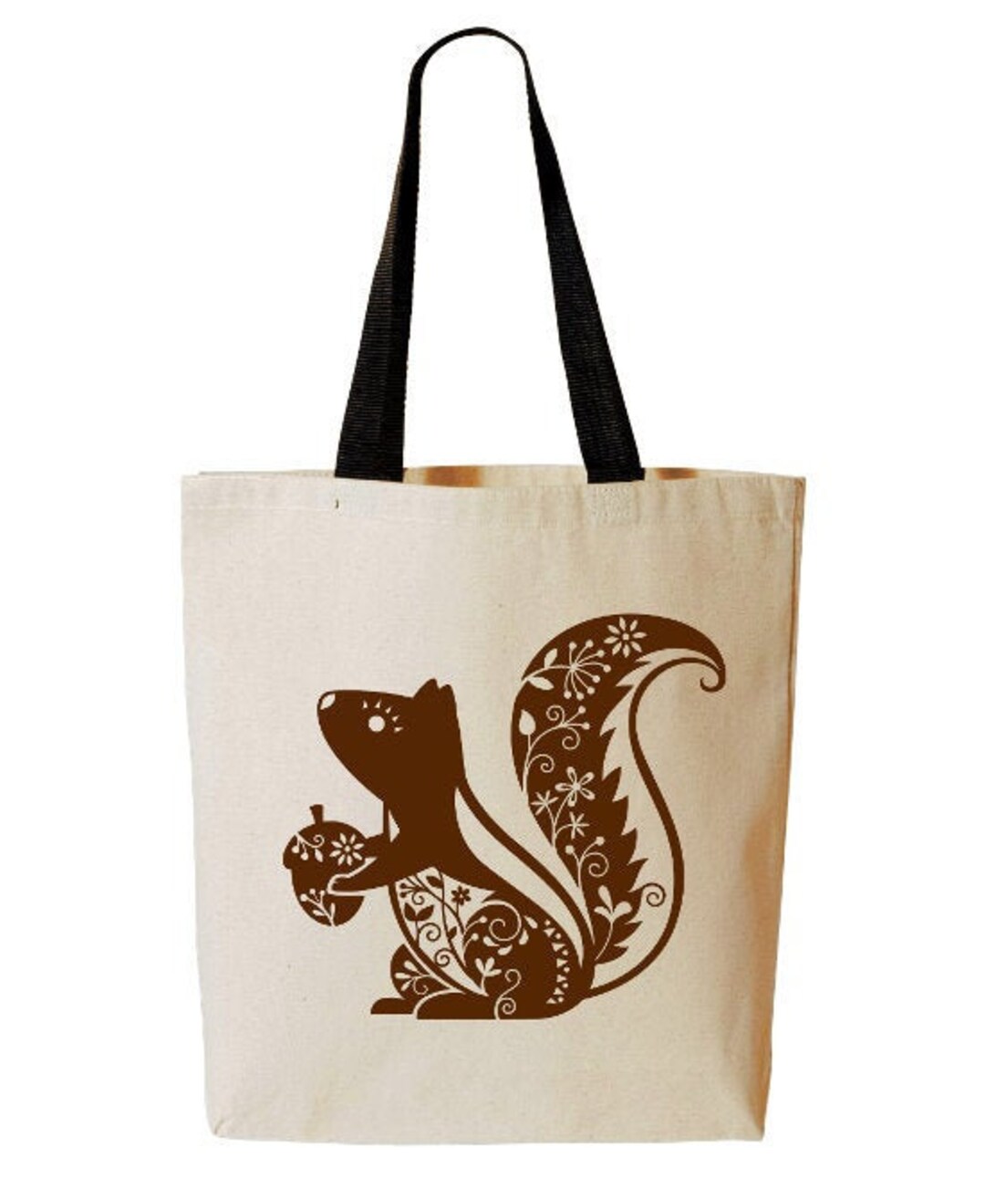 Whimsical Squirrel Tote Bag, Forest Animal, Woodland Critter, Reusable ...