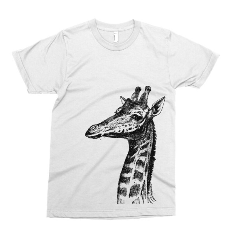 Giraffe Tshirt Printed on Soft Ringspun Cotton Giraffe T - Etsy