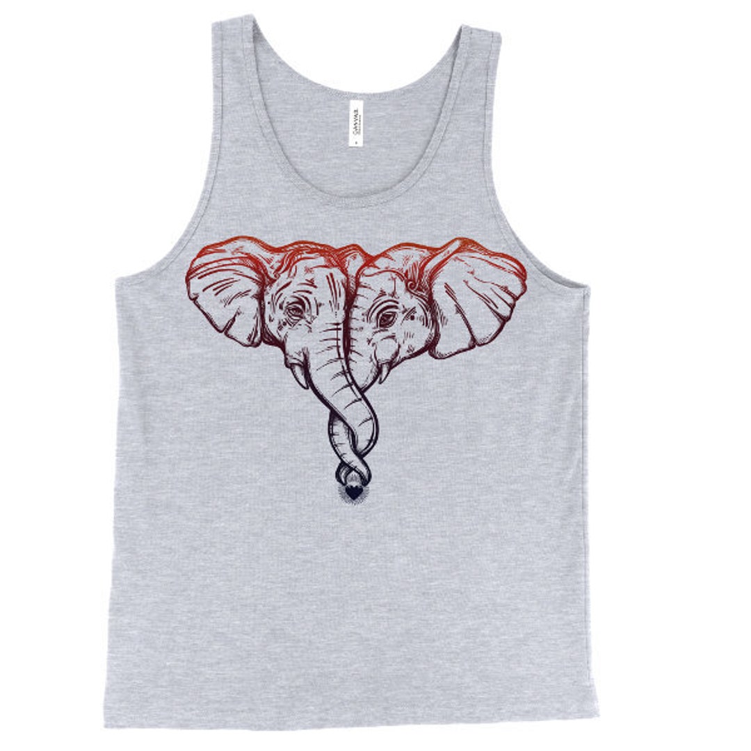 Hugging Elephants Tank Top, African Safari Animal Print, Unisex - Etsy