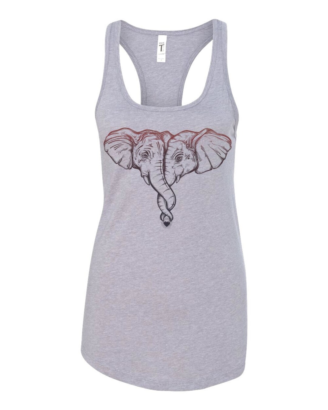 Hugging Elephants Tank Top, Women's Racerback, Trunk Hug Elephants in ...