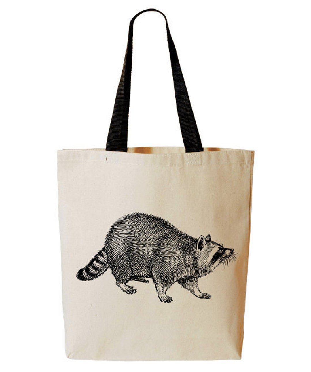 Raccoon Tote Bag, Forest Animal Tote, Reusable Grocery Bag, Woodland ...