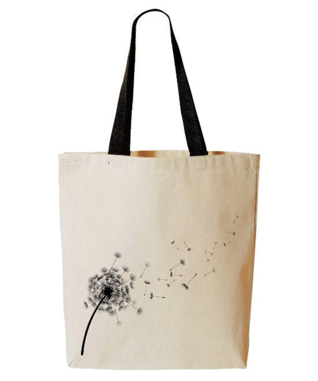 Dandelion Tote Bag, Wish Tote, Seeds Blowing in the Wind, Inspirational ...