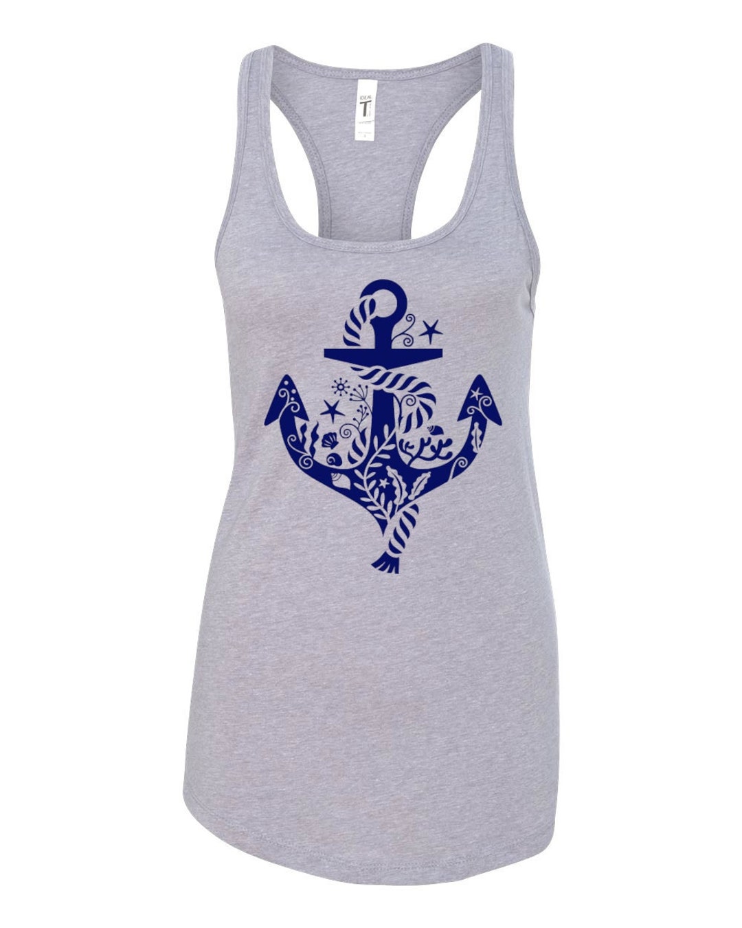 Whimsical Anchor Tank Top, Women's Racerback, Nautical Tank, Sailing ...