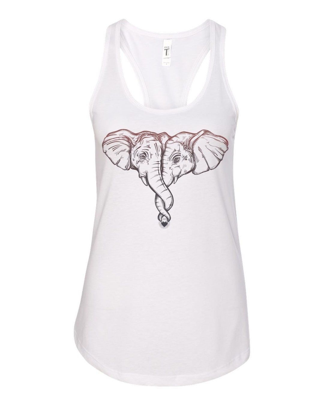 Hugging Elephants Tank Top Women's Racerback Trunk Hug - Etsy