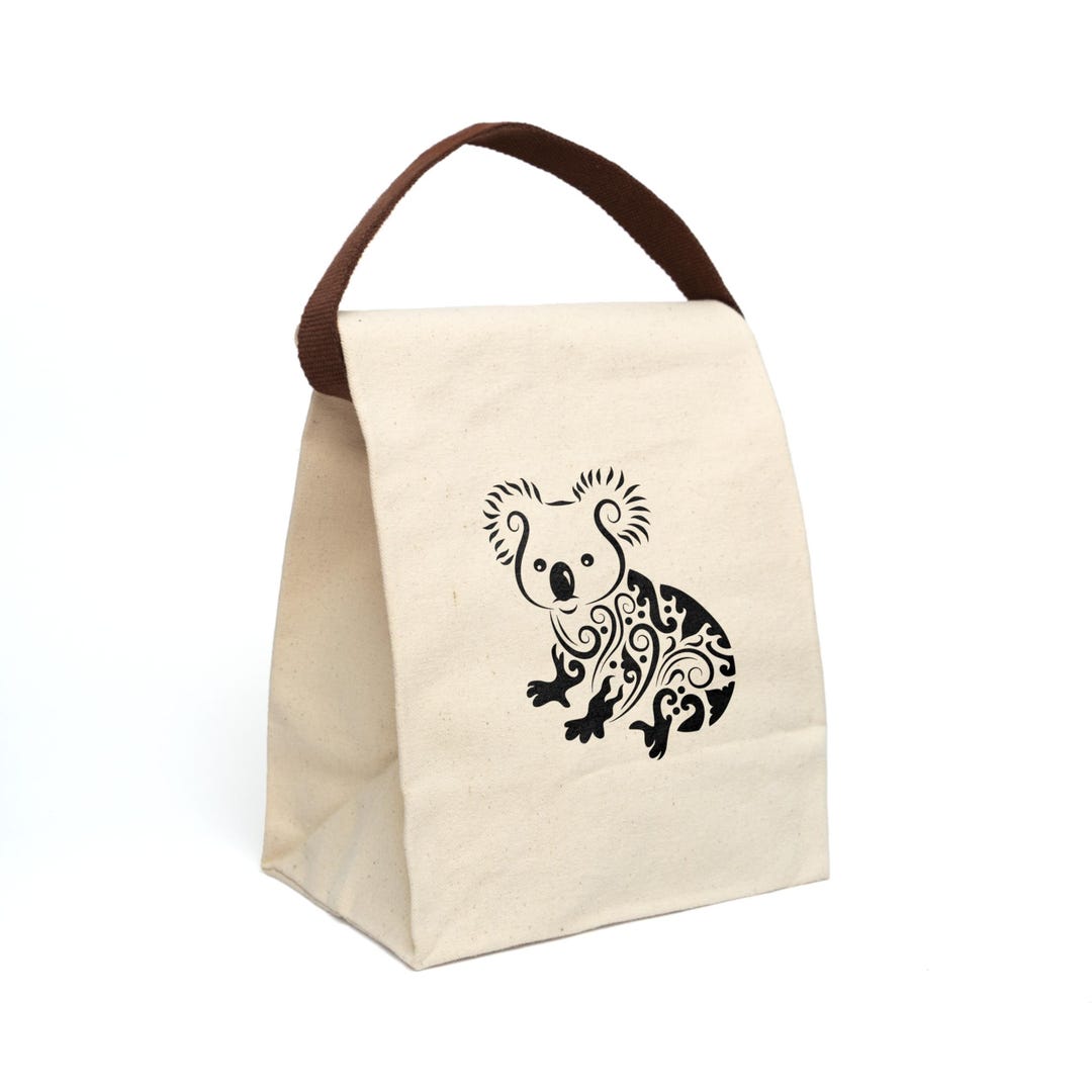 Koala Lunch Sack, Zoo Animal, Jungle, Canvas Lunch Bag With Strap ...