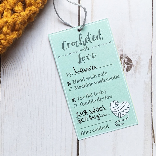 Crochet Tags for Handmade Items - Etsy